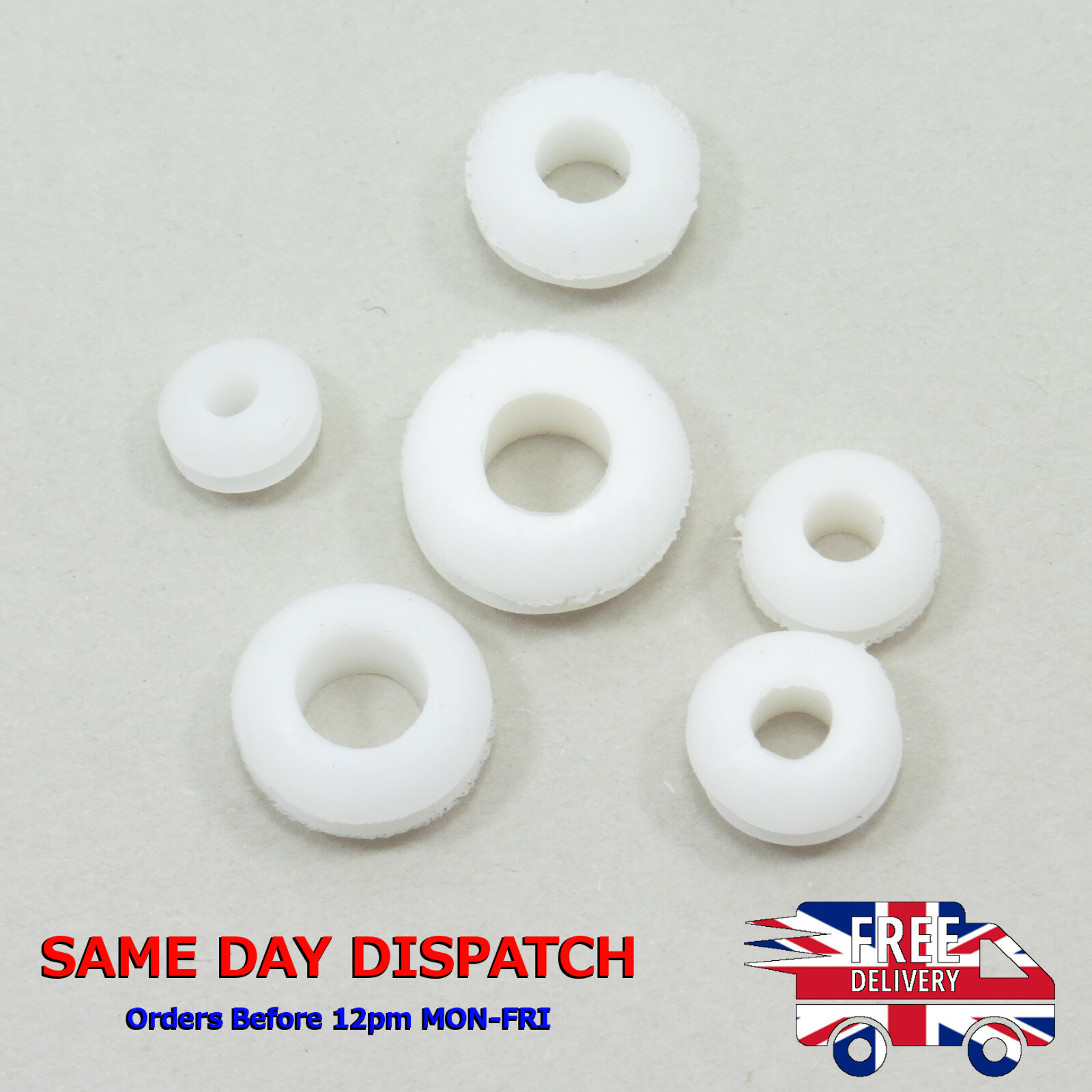 White Double Sided Open Rubber White Grommets Cable Ring | eBay
