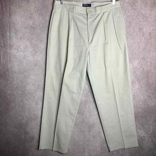 Polo Ralph Lauren Mens Pants Size 38X30 Beige Straight Leg Pleated ...