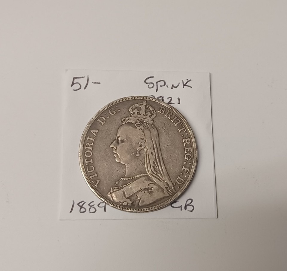 1889 Victoria Silver Jubilee Bust Crown 5 Shilling Coin Spink 3921 | eBay