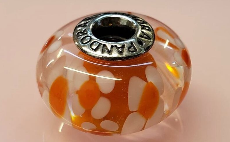 PANDORA | ORANGE BLOSSOMS XL GLASS MURANO NEW 790751 FLOWERS RARE ...