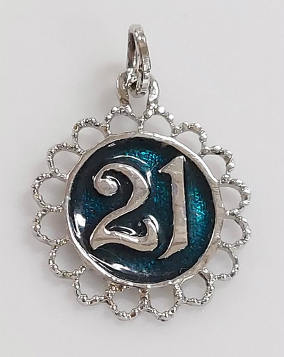 Estate Jewelry "21" Charm Pendant .925 Sterling Silver 1" | eBay