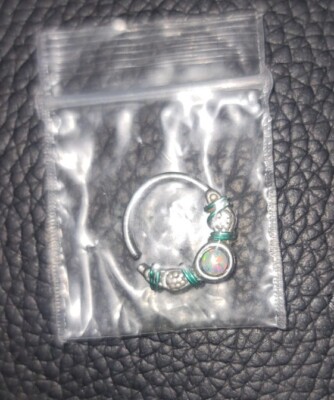 18 Gauge Opal Silver Daith Rook Hoop Ring Daith Septum Hoop | eBay