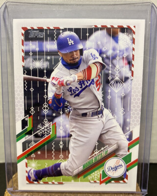2021 Topps Holiday Edition Mookie Betts Variation **Candy Cane Sleeve ...