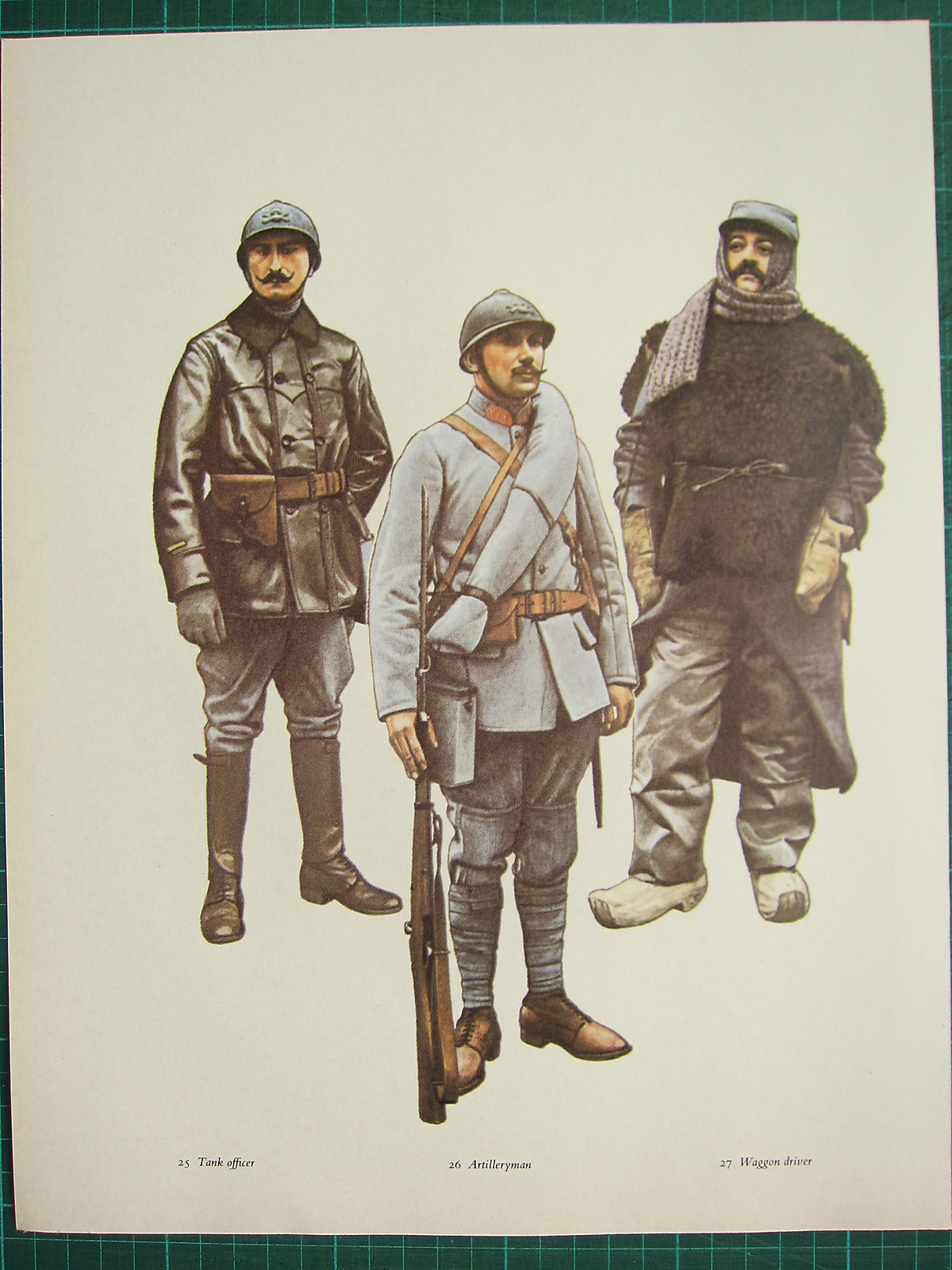 VINTAGE WW1 WWI PRINT FRANCE 2nd LIEUTENANT ASSAULT ARTILLERY GUNNER ...