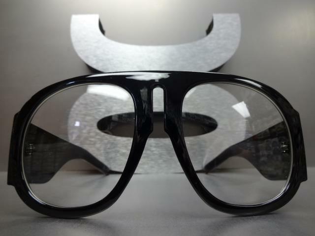 OVERSIZED EXAGGERATED RETRO Clear Lens EYE GLASSES Super Thick Huge ...