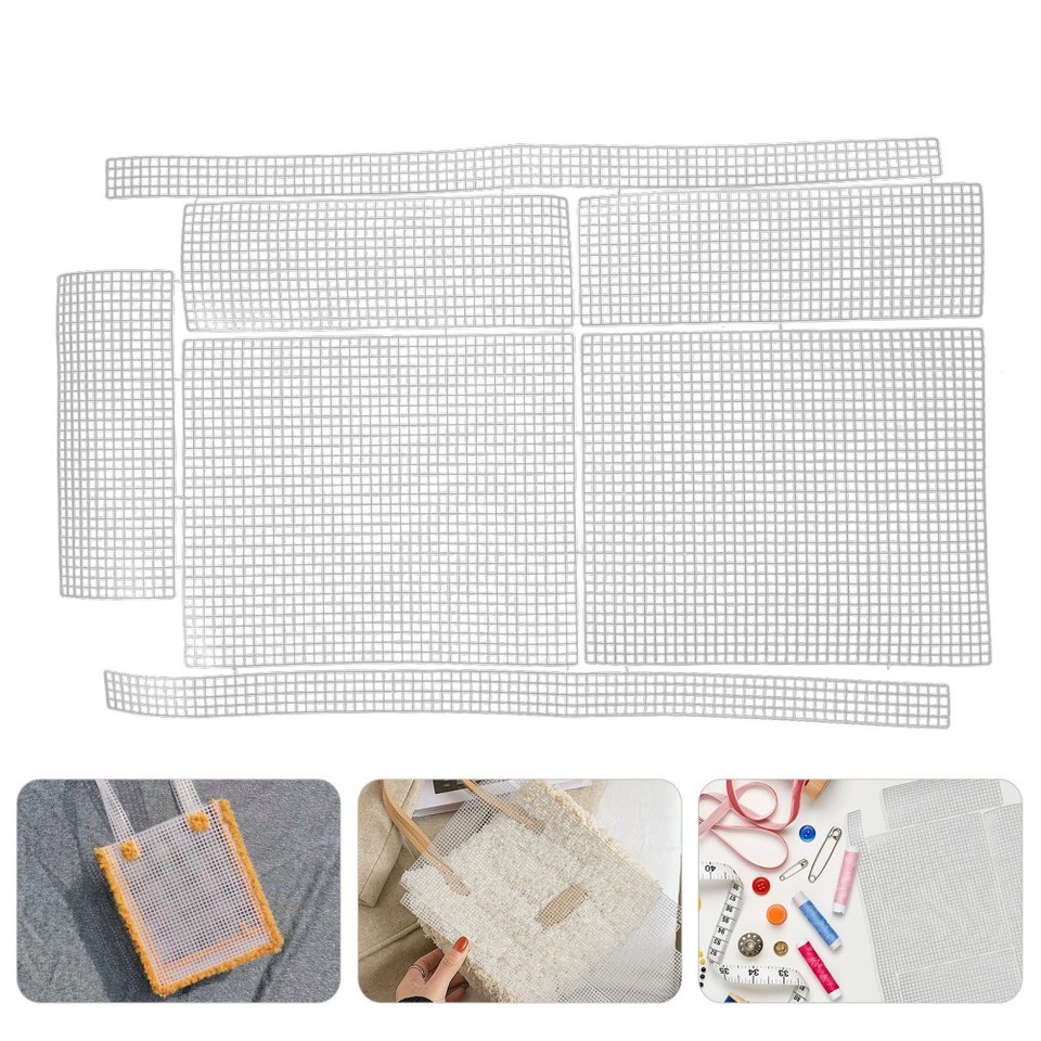 2 Sets Bag DIY Plastic Sheets Embroidery Knitting Bag Handbag Mesh ...
