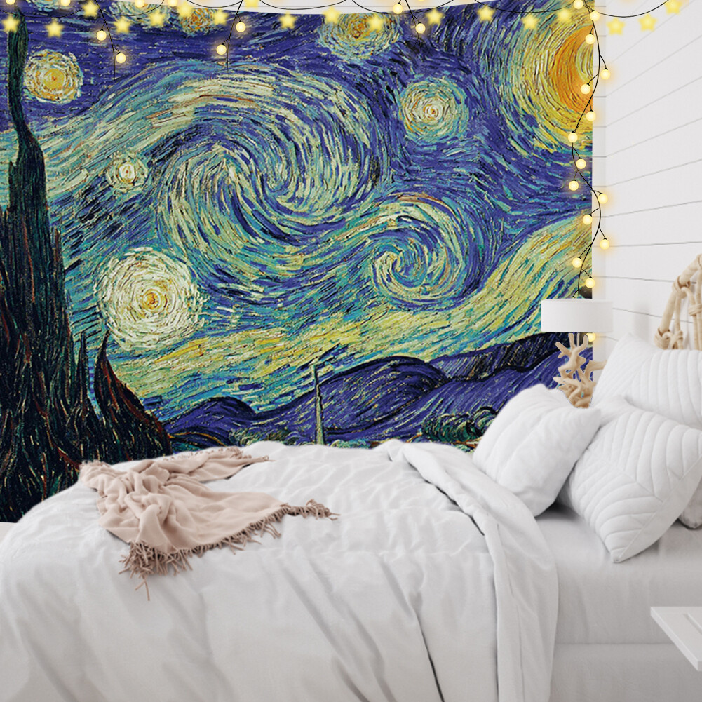 AU Starry Night Polyester Printing Tapestry Washable for Room ...
