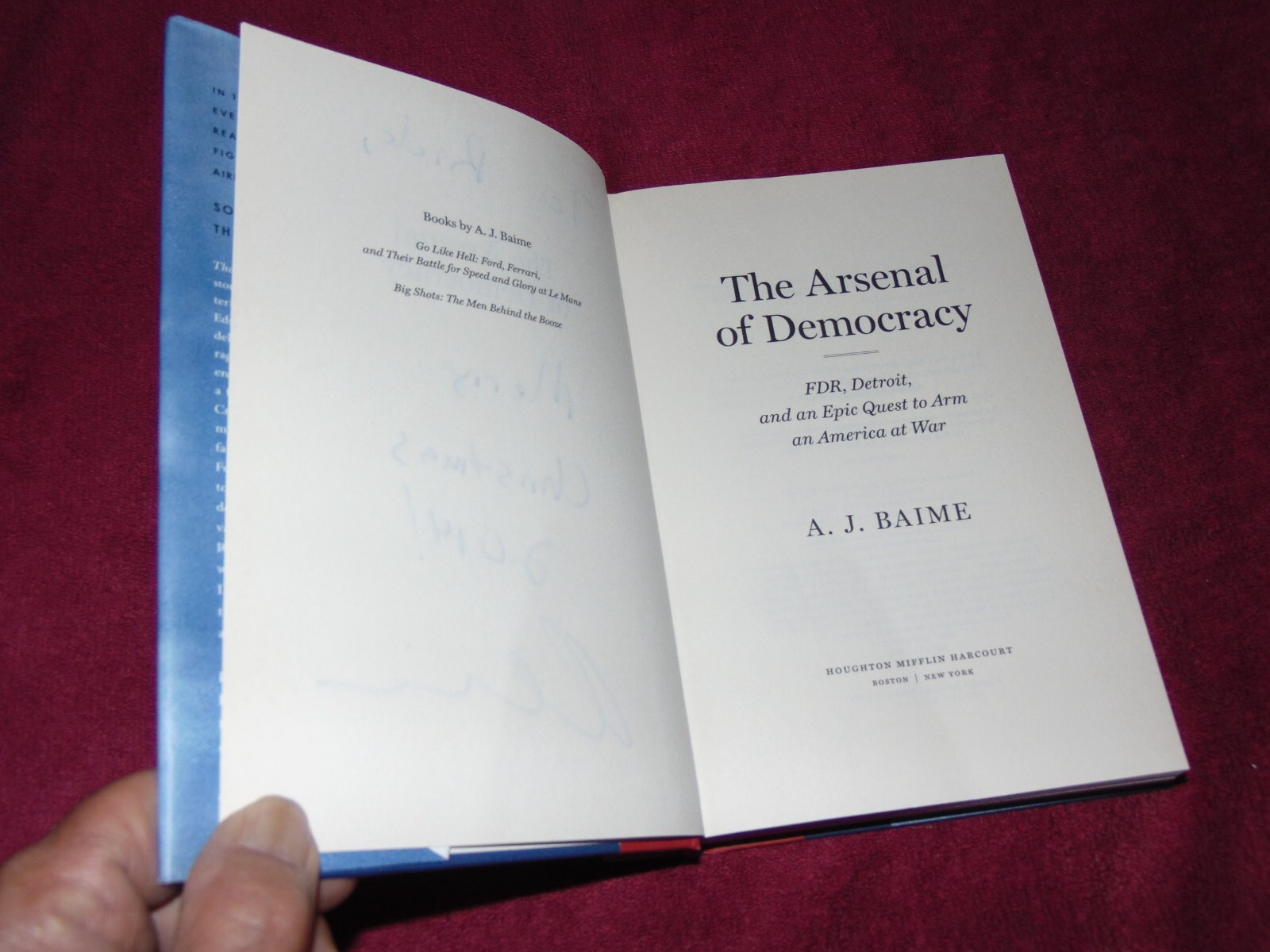 2014 SIGNED 1st HB/DJ BOOK: "THE ARSENAL OF DEMOCRACY" BY A. J. BAIME ...