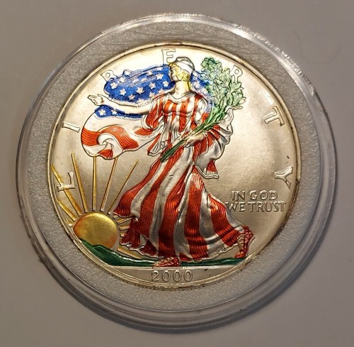 2000 Colorized Silver American Eagle 1 Ozt .999 Pure Silver Coin | eBay