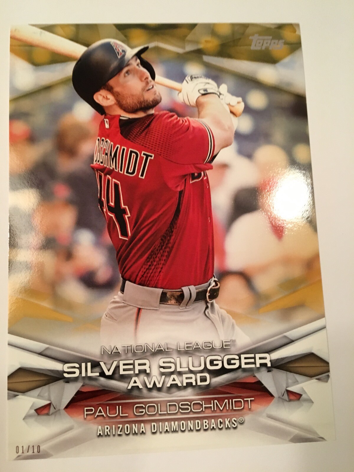 2018 Topps MLB Awards 5x7 Jumbo Paul Goldschmidt DBacks 35 Gold 01/10 ...