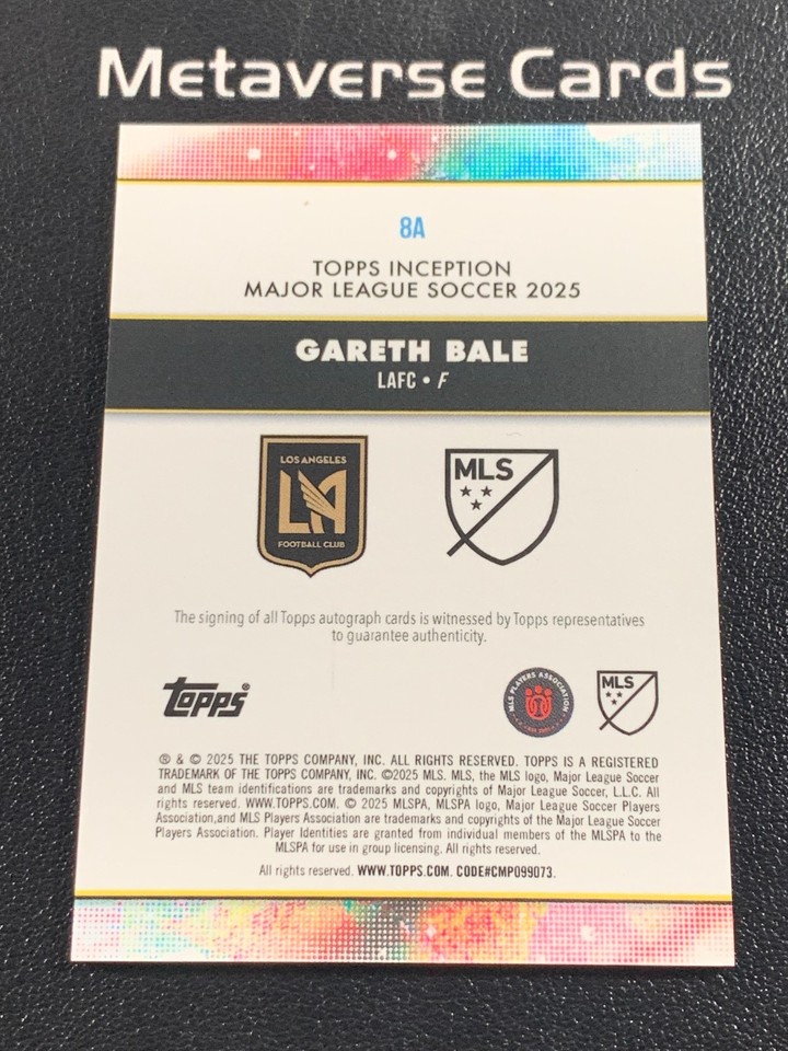 2025 Topps Inception MLS #8A Gareth Bale Red Parallel Auto 04/10 SSP ...