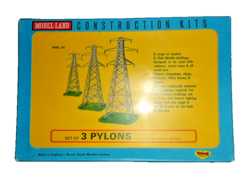 TRIANG ROVEX MODEL-LAND RML 61 CONSTRUCTION KIT SET OF 3 PYLONS *UNMADE ...