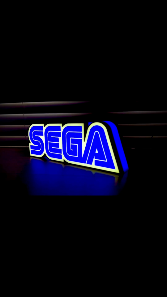 Sega Video Game Led Light Box Sign lamp Sonic Genesis logo - desk and ...