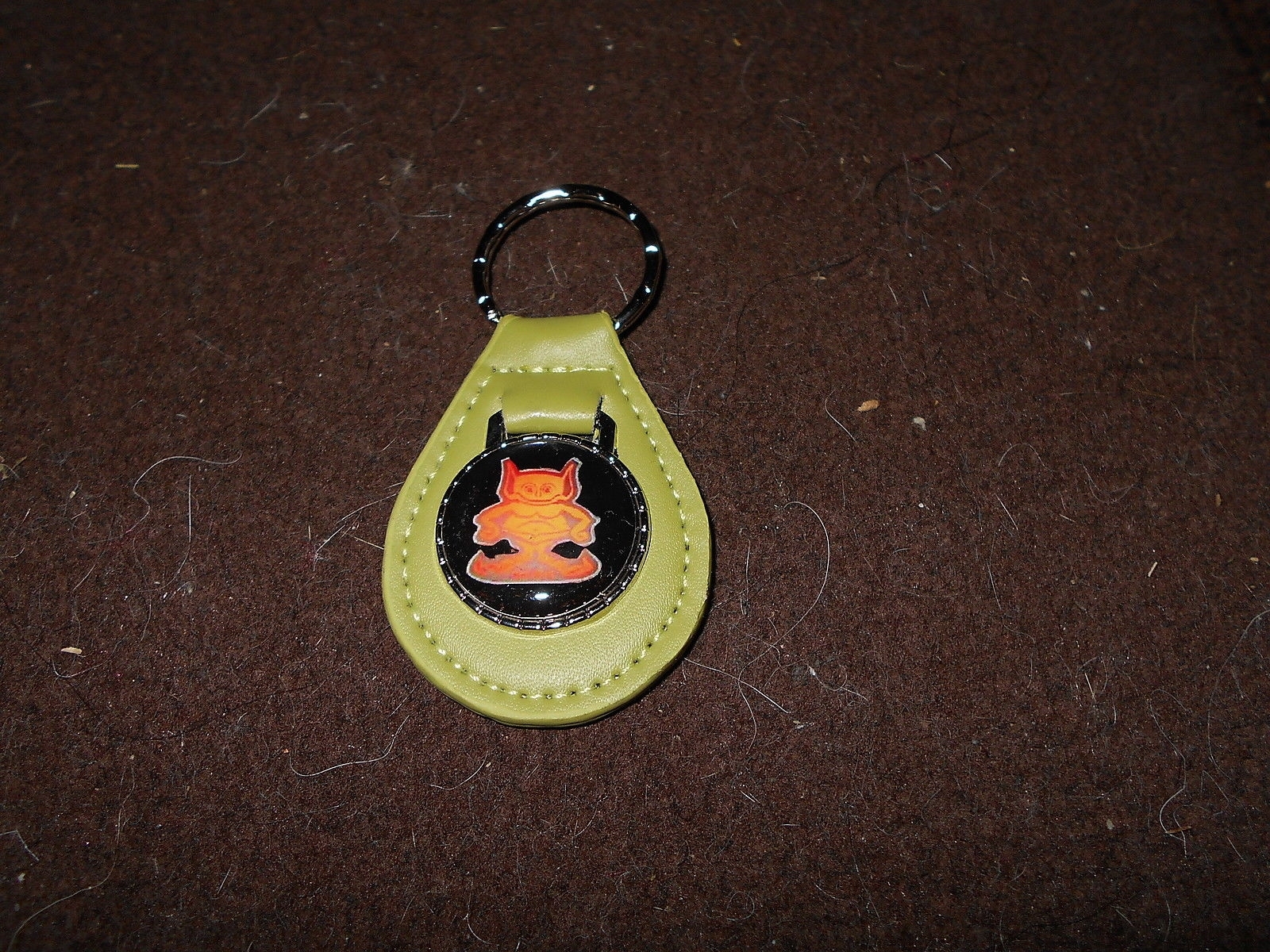 AMC AMERICAN MOTORS GREMLIN "GREMLIN MAN" LOGO LEATHER KEYCHAIN KEYRING ...