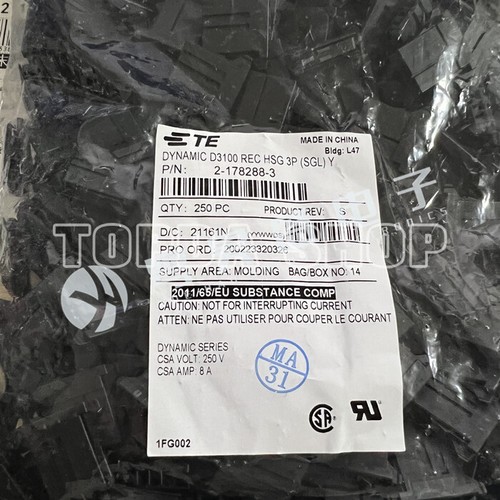 250pcs/pack Connector 2-178288-3 Connector 3PIN plastic shell 3.81mm ...