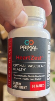 Primal Labs HeartZest Optimal Vascular Health - 60 Supplement Tablets ...