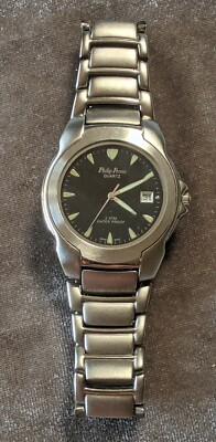 Philip Persio C1BAM0491 Men's Silver Tone Watch With Date Indicator D2 ...