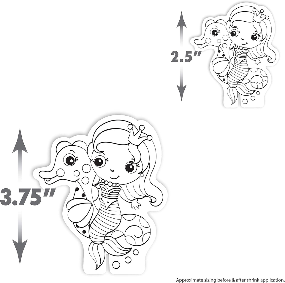 Shrinky Dinks Mermaids Mini Set - 10 Preprinted Crafts for Kids Ages 5 ...