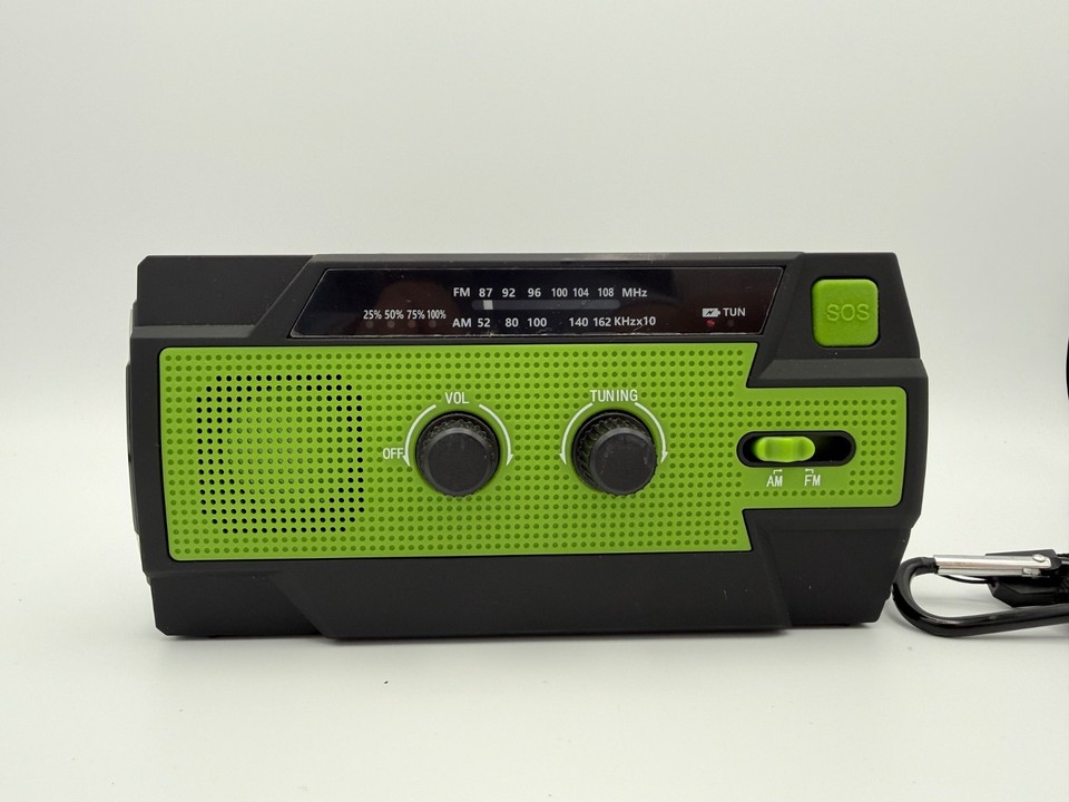Portable Emergency Wind Up Solar Hand Crank Radio Power Bank Charger FM ...