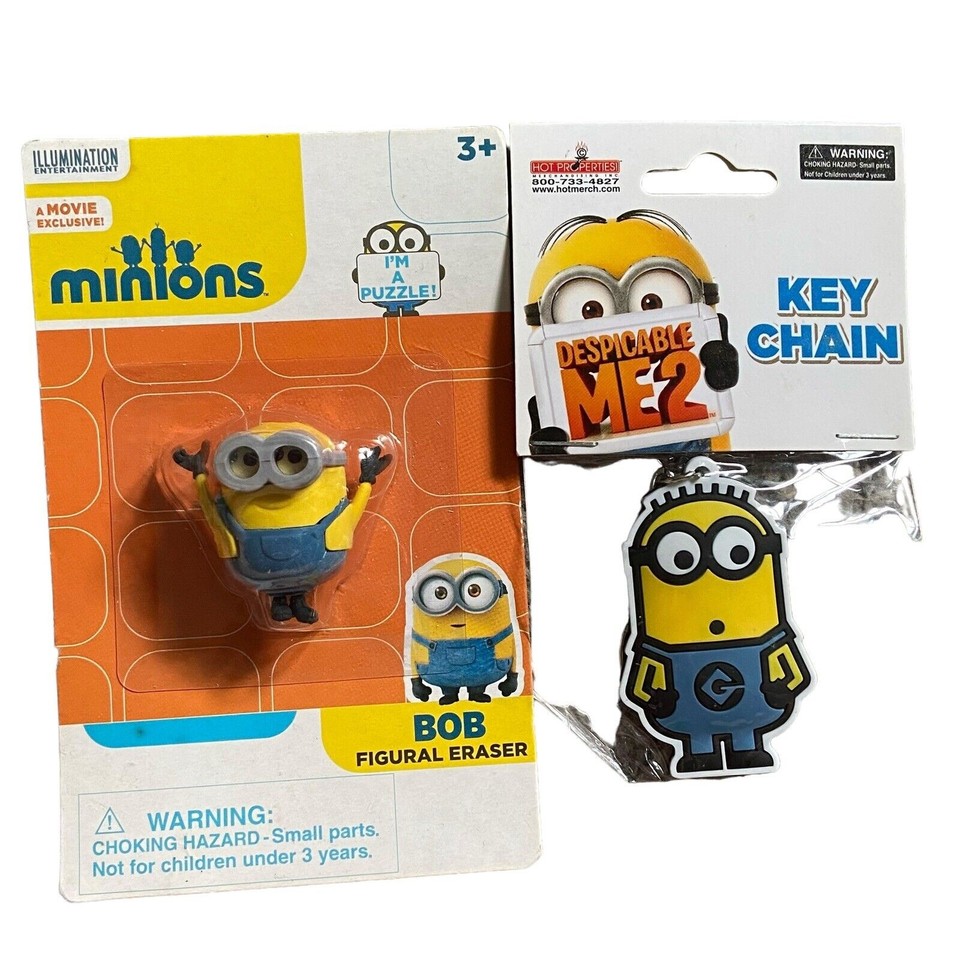 NWT Lot 2 - Minion Key Chain & Minion Bob Eraser Set NEW | eBay