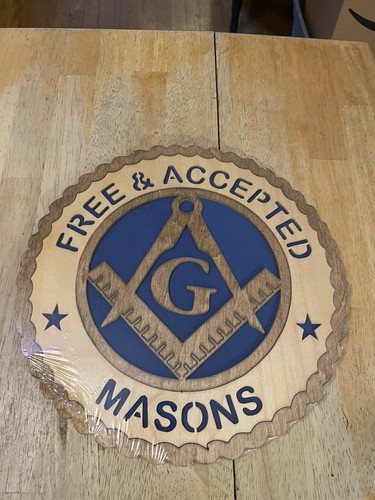 Masons Free & Accepted Artistic Wood Art Wall Sign 11" Round ...