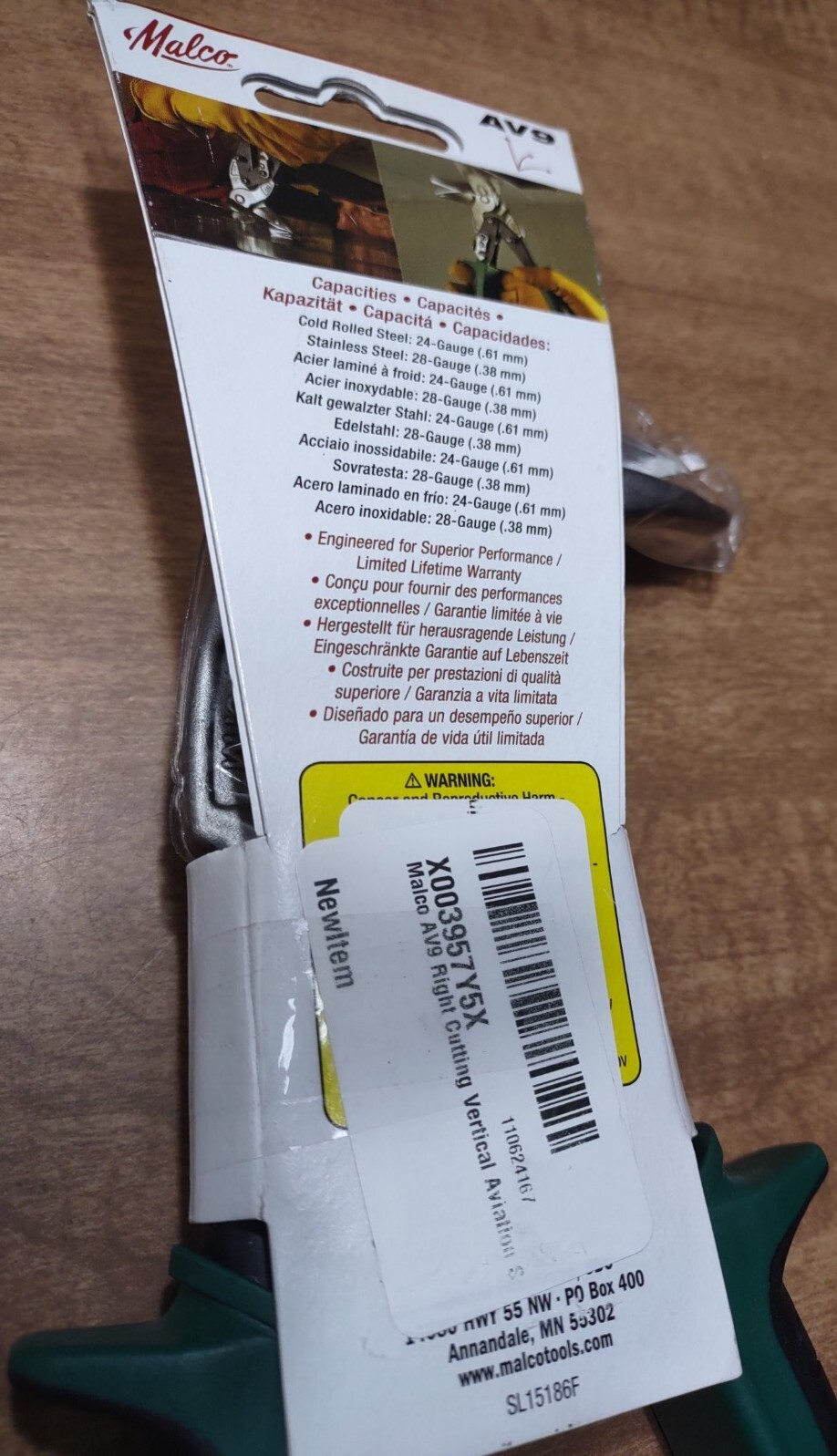 Malco AV9 Right Cutting Vertical Aviation Snip BRAND NEW | eBay