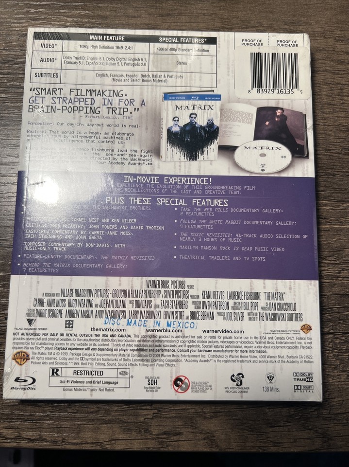 THE MATRIX - 10th Anniversary Digibook BLU-RAY NEW/SEALED 883929250417| eBay