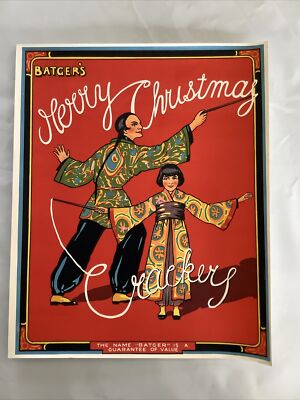Batger’s Christmas Cracker Label “Merry Christmas Crackers” Genuine ...