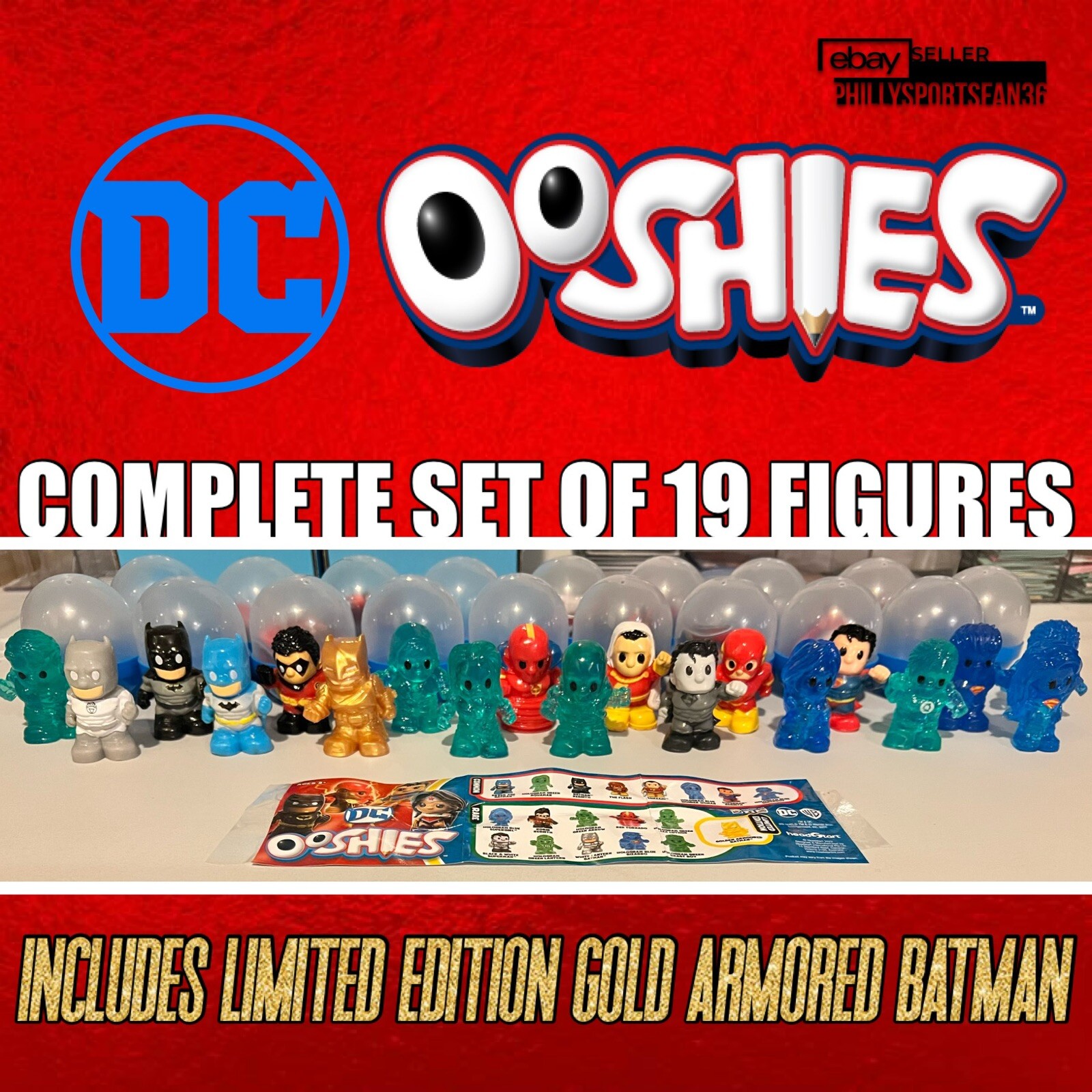 OOSHIES DC Comics Complete Set of 19 Pencil Toppers with GOLDEN ...