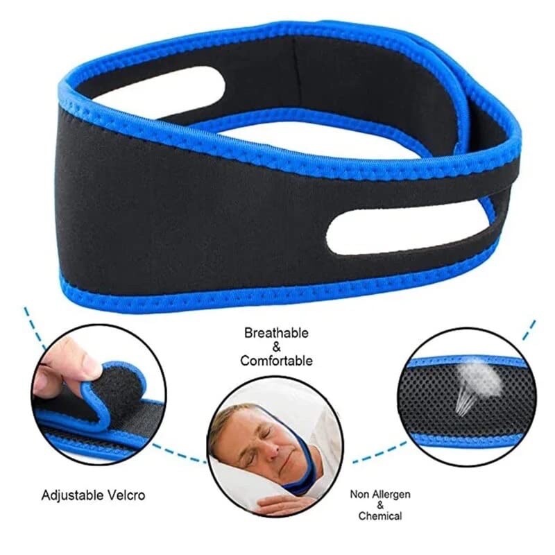 V Essential Anti Snore Sleep Apnea Stop Snoring Chin Strap Headband ...