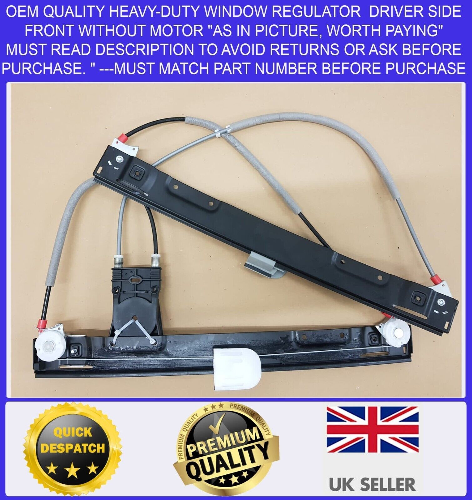 NEW JAGUAR XF (X250) DRIVERS SIDE FRONT RIGHT ELECTRIC WINDOW REGULATOR ...