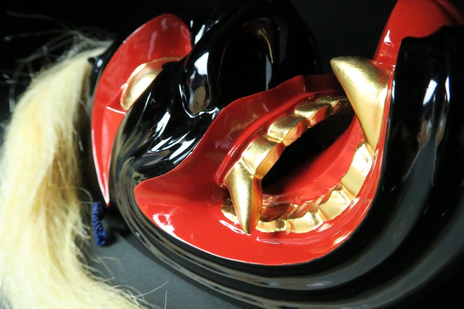 Master Craftsmanship! Japanese Wooden BURYU ONI Mask Japan Kagura Dance ...