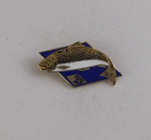 Salmon Fish 2 Year Blue & Gold Tone Employee Lapel Hat Pin | eBay
