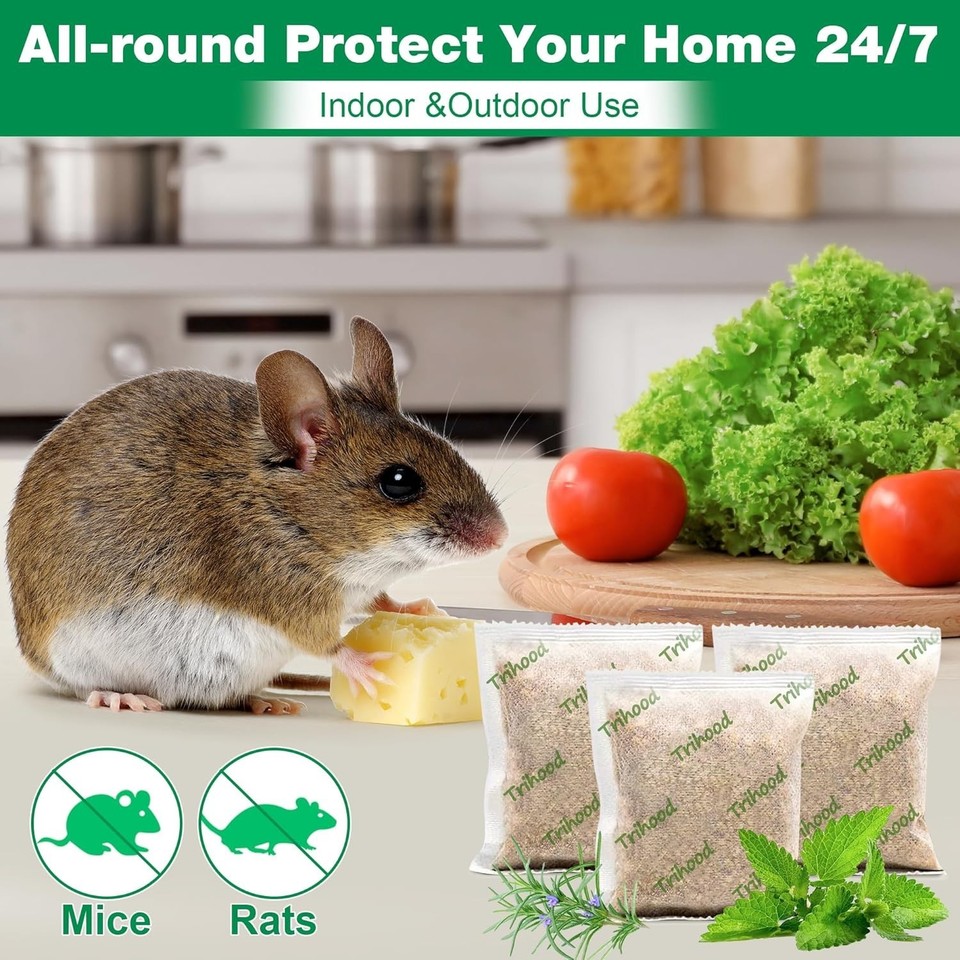 12 Pack Vamoose Natural Rodent Repellent – Peppermint Oil Pouches for ...