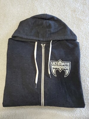 WWE ULTIMATE WARRIOR Authentic Full-Zip Hoodie Sweatshirt Jacket SZ L ...
