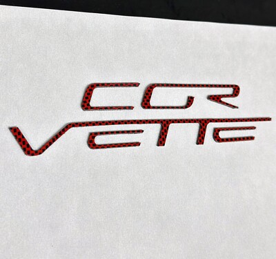 2005-2013 Corvette C6 RED CARBON Plastic Letters Rear Bumper Emblem ...
