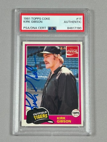 Kirk Gibson Signed 1981 Topps Coca Cola #11 PSA DNA Coke RC Rookie ...