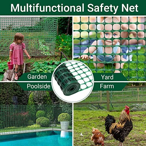 DOEWORKS Safety Fence 4 FT Green Plastic Mesh Fence Roll Barrier Netti ...