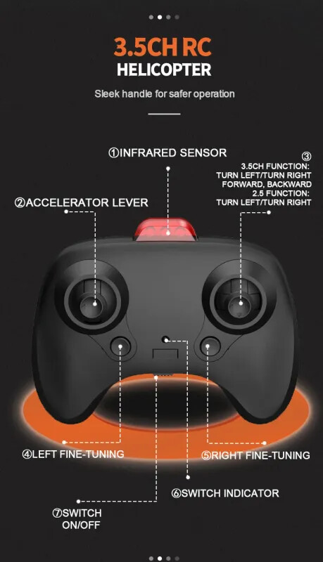 3.5CH 2.5CH RC Helicopter 2.4G Remote control helicopters with obstacle ...