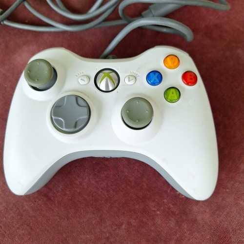 Microsoft Xbox 360 White Wired Controller Tested Working w/ Breakaway ...