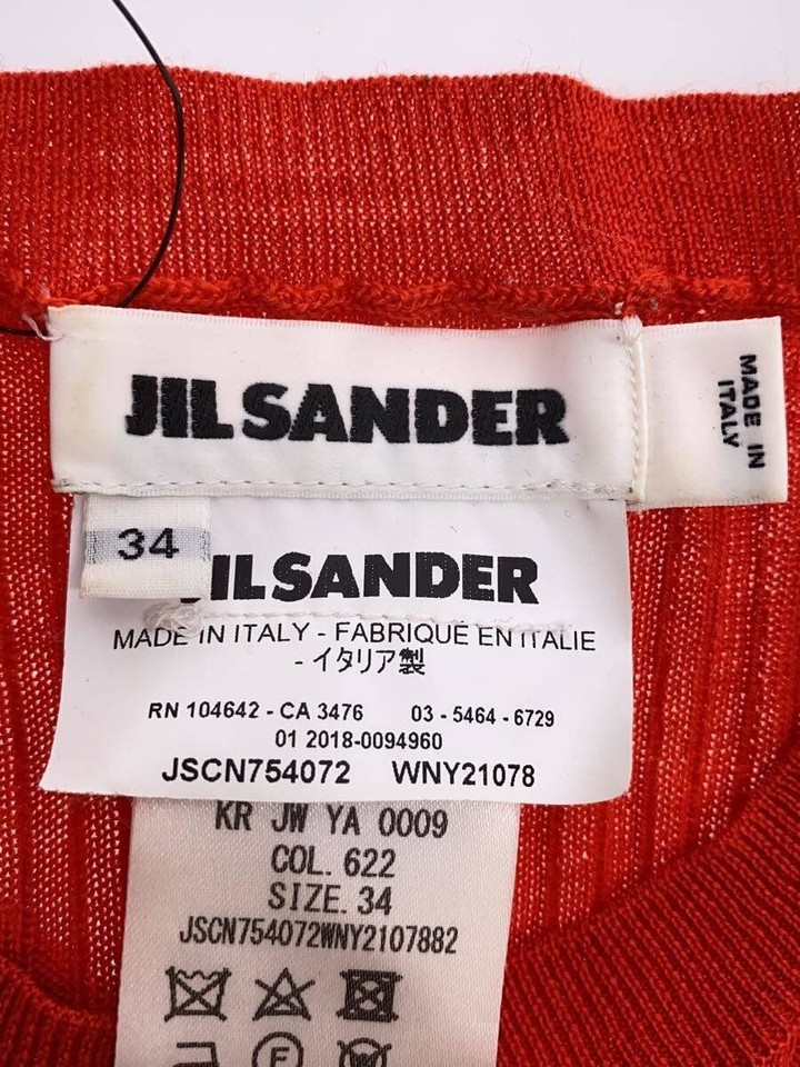 JIL SANDER Knit & Sweater (Thin) 34 Wool Red Plain JSCN754072 Silk ...