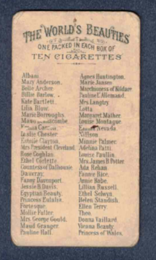 EMMA NEVADA 1888 N26 Allen & Ginter World’s Beauties | eBay