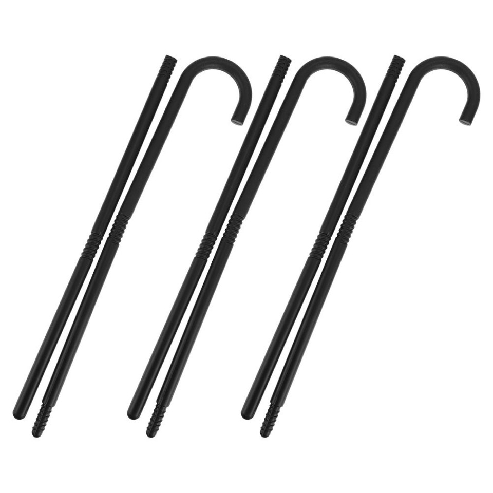 3 Pcs Black Plastic Cane Prop Costume Accessory for Stage and Cosplay ...