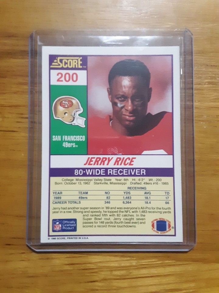Jerry Rice 1990 Score #200 Base Card San Francisco 49ers | eBay