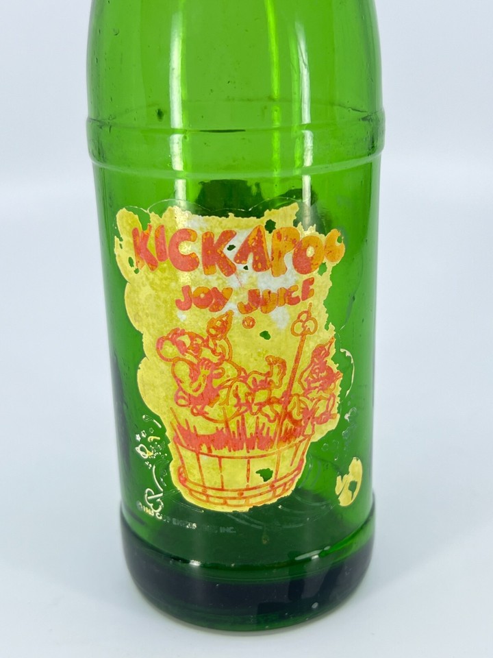 Kickapoo Joy Juice (Yellow Label) ACL Soda Bottle 10oz. 1965 Vtg ACL ...