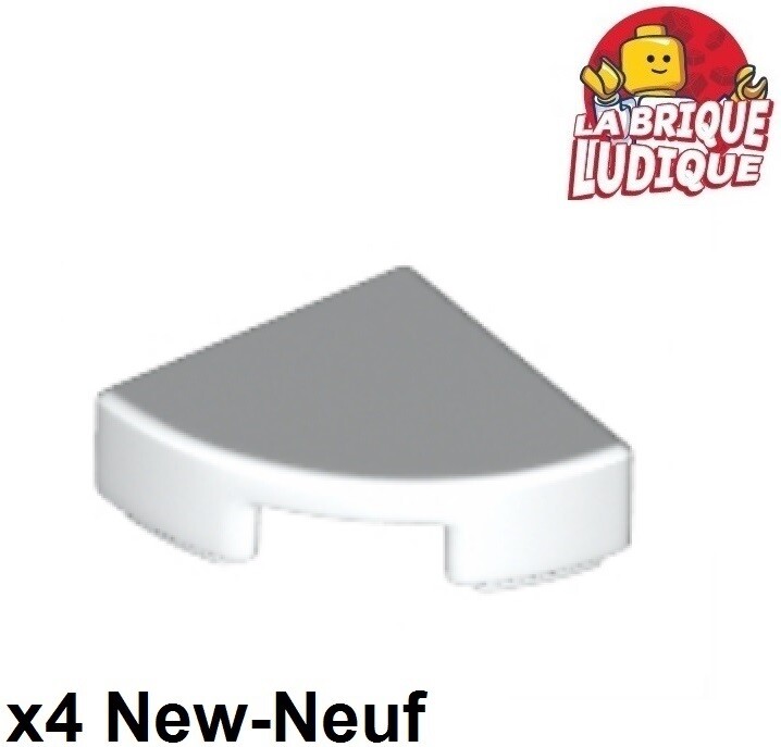 LEGO 4x Tile Round Quarter Round Smooth Quarter Circle 1x1 White/White ...