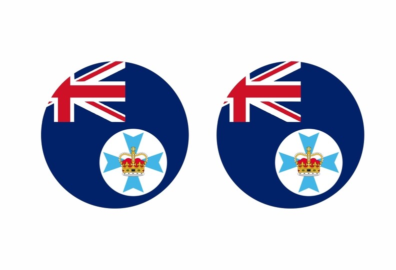 2x Sticker Round Roundel Flag Queensland Australia | eBay