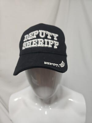 Deputy Sheriff Black With White Letters Police Embroidered Adjustable ...
