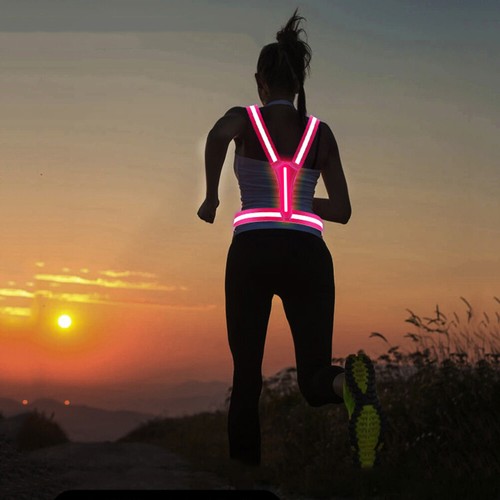 FE# LED Night Running Security Vest Reflective Warning Lights Elastic ...