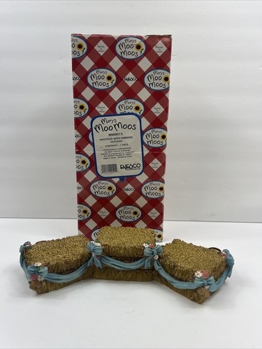 MARY'S MOO MOOS Enesco Figurine MMM015 w/ Box HAYSTACK RIBBONS ...